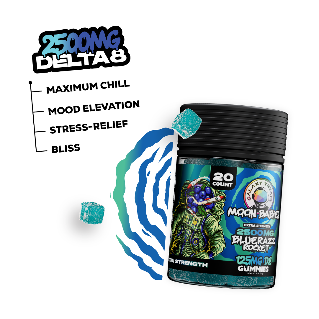 Bluerazz Rocket D8 Extra Strength Gummies – Galaxy Treats