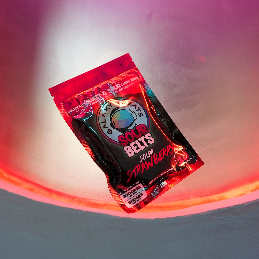 Solar Strawberry D8 D9 HHC THCP Extra Strength Sour Belts – Galaxy Treats